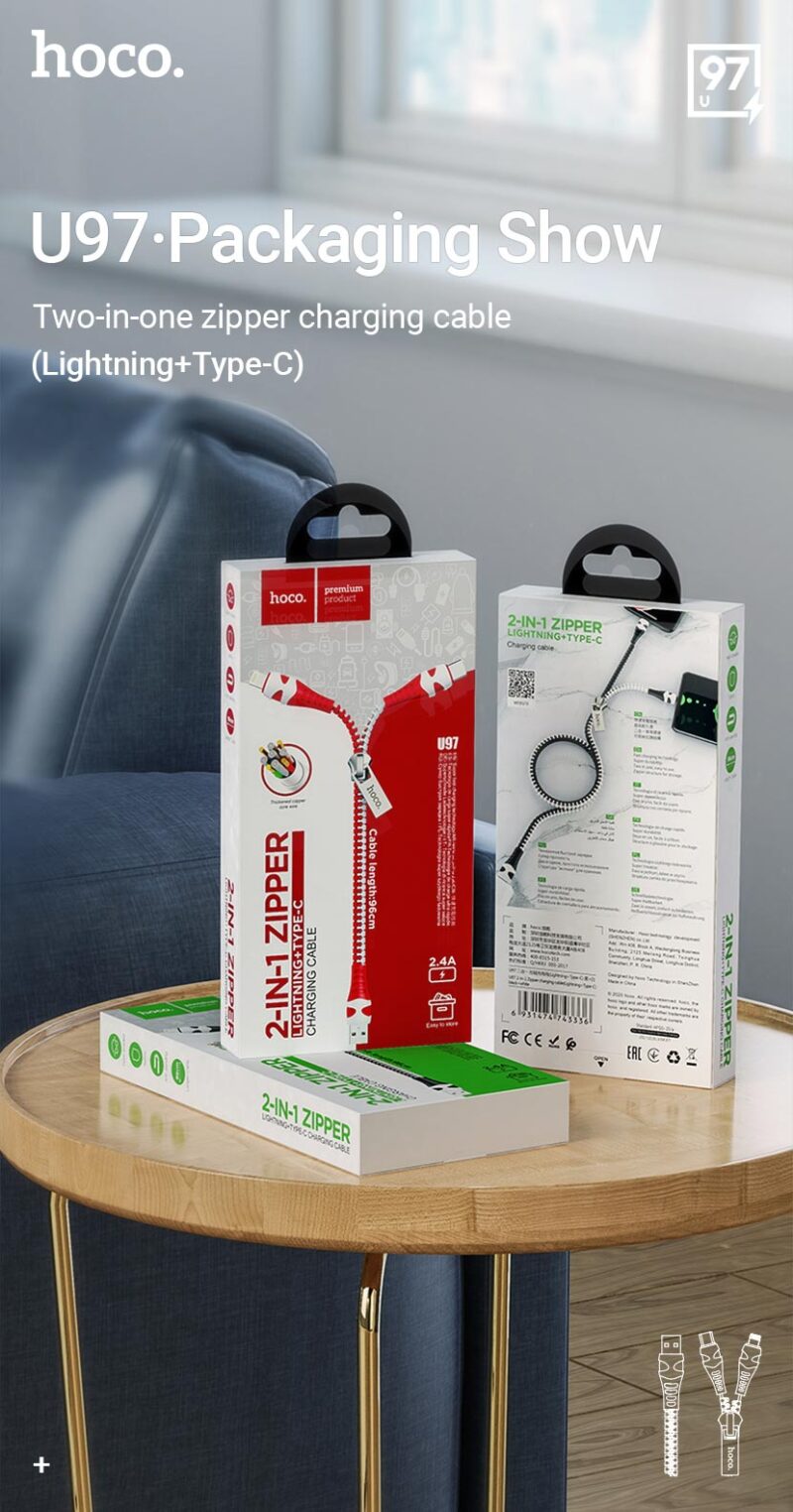 hoco. U97 2-in-1 Zipper charging cable - Cables - HOCO | The Premium ...